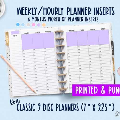 Hourly Planner Inserts for Big & Classic Disc Bound Planners - Etsy