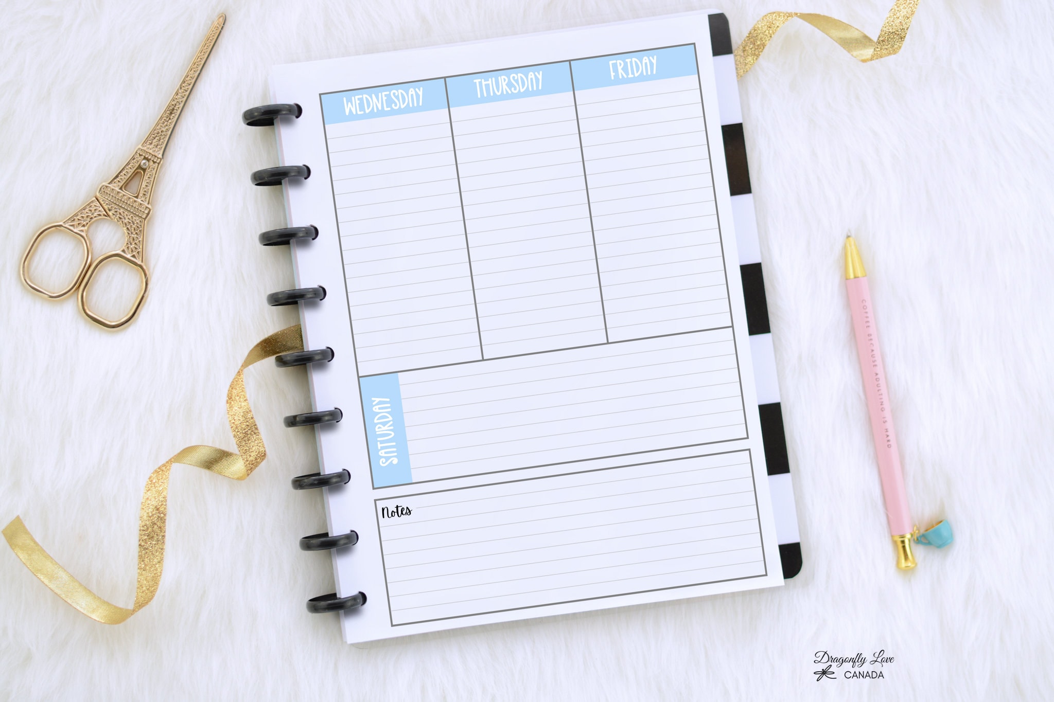 Sunday-saturday Weekly Planner Pages Vertical Layout | Etsy