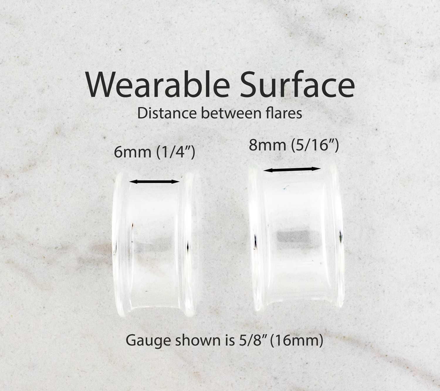 Pair Double Flare Clear Tunnels - Etsy