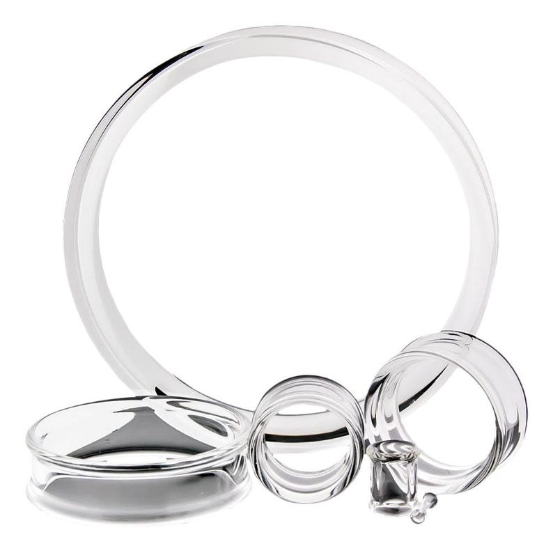 Pair Double Flare Clear Tunnels - Etsy