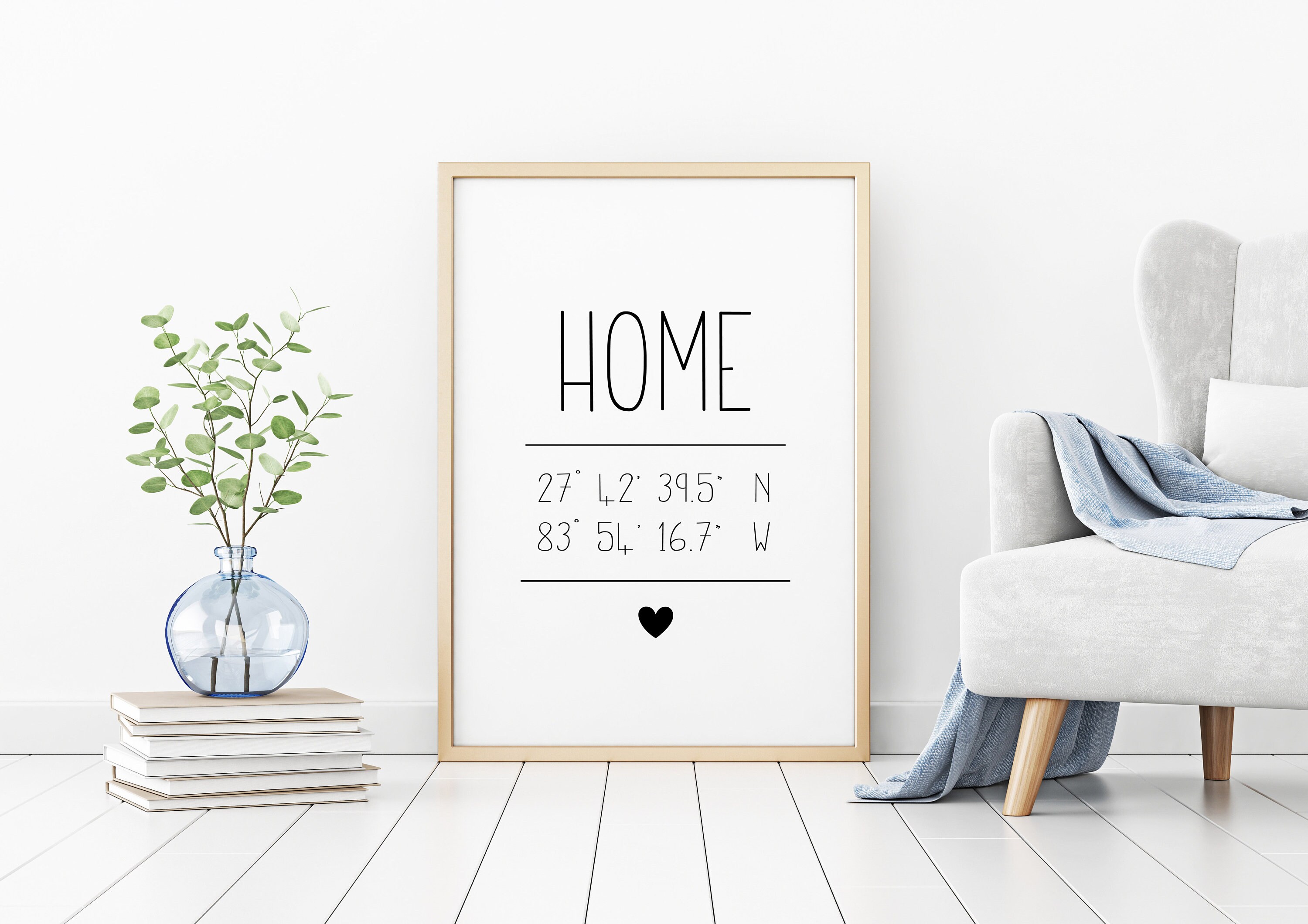 Custom Home Coordinates Print Custom Latitude Longitude Sign - Etsy