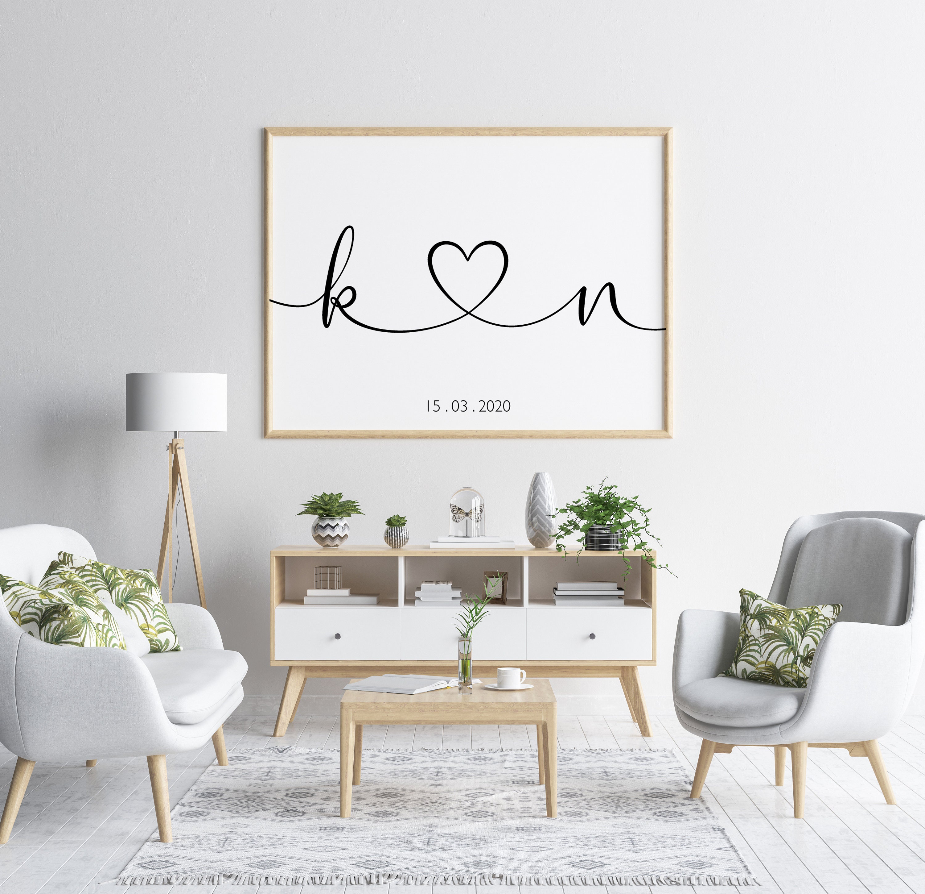 Custom Couple Initials Print | Personalised Couples Gifts | Custom Home ...