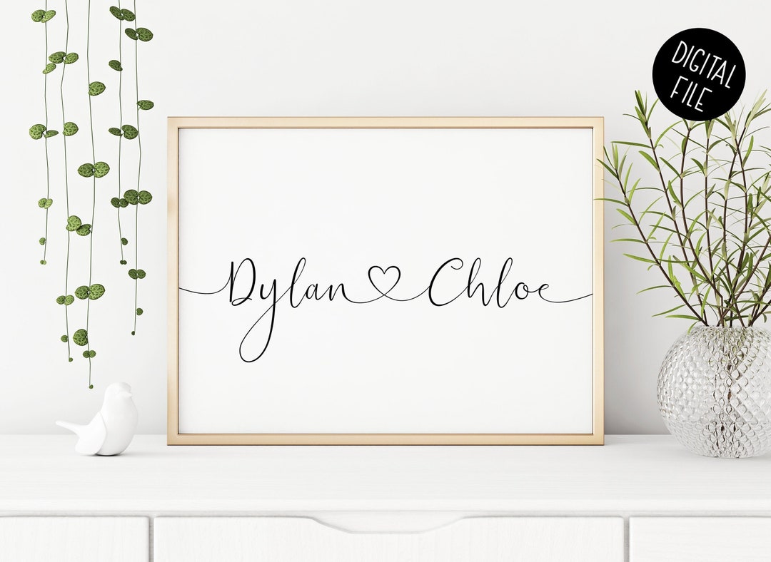 Couples Name Print | Couples Names Gift | Couples Print | Custom ...