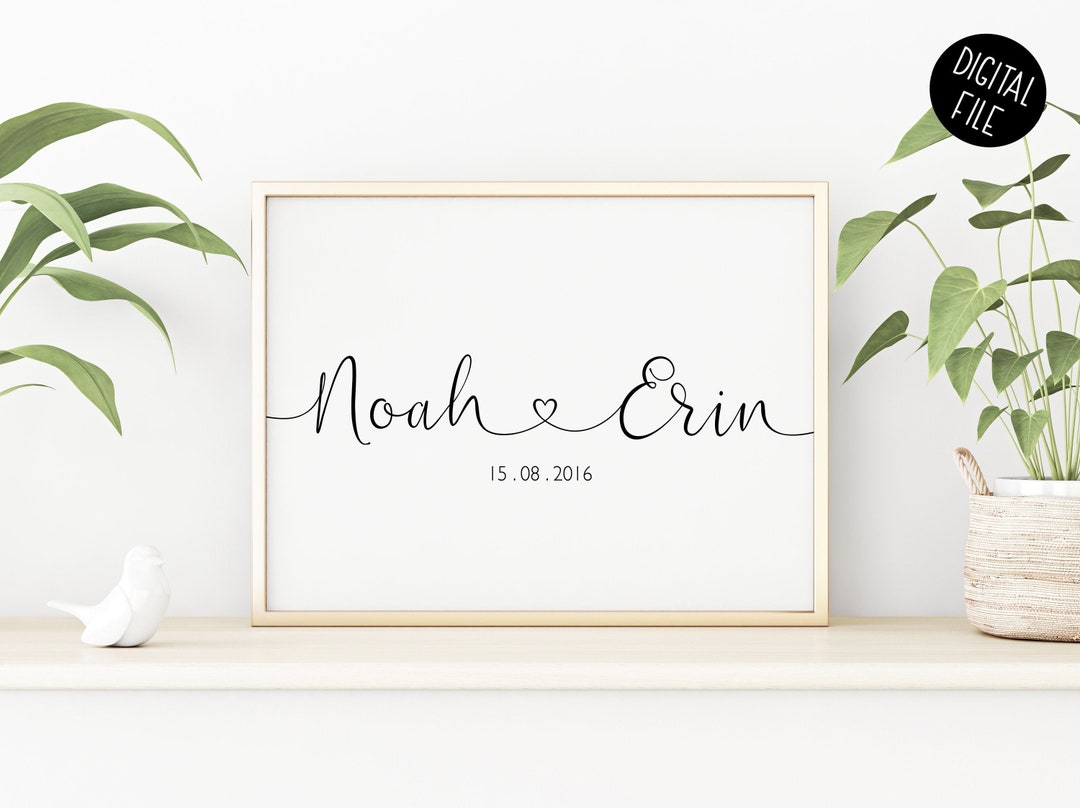 Custom Couple Names Print | Personalised Couples Gifts | Custom Home ...