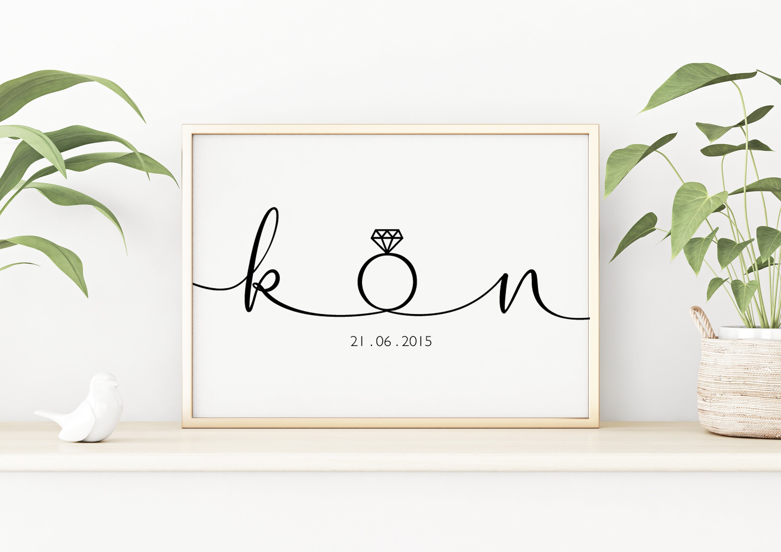 Personalised Couple Initials Print Custom Couples Gift - Etsy