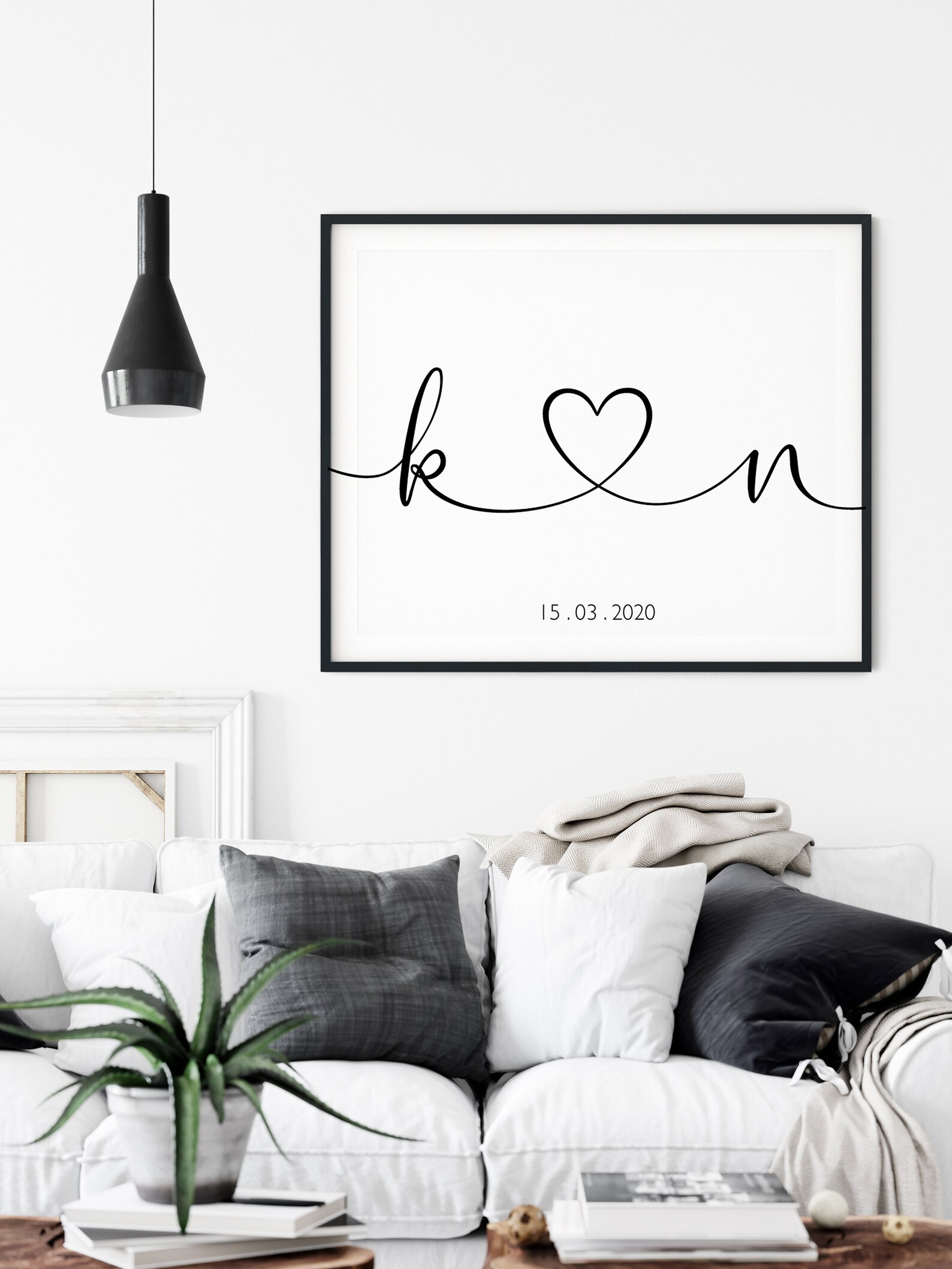 Custom Couple Initials Print | Personalised Couples Gifts | Custom Home ...