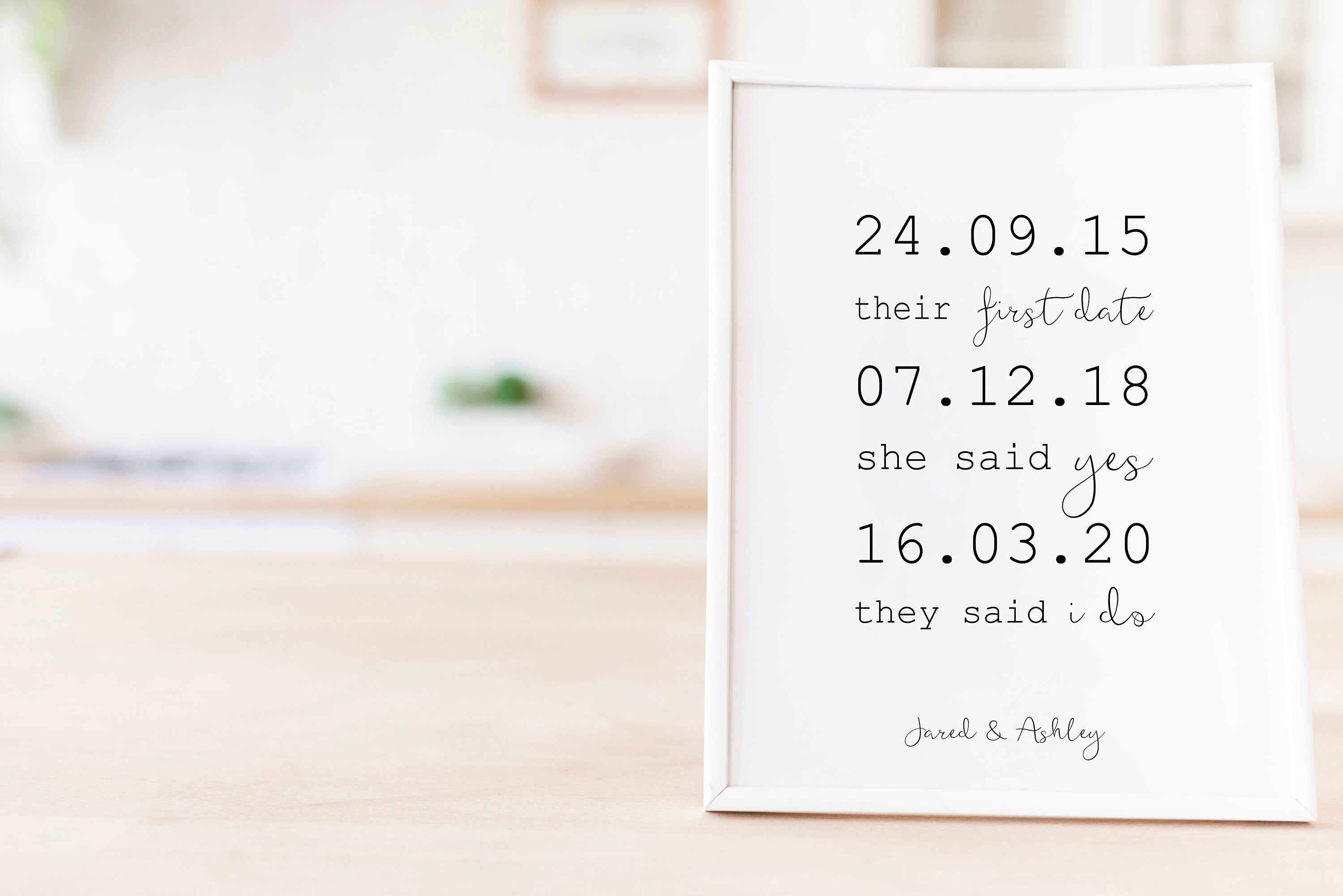 Memorable Dates Print Important Dates Print Special Dates | Etsy