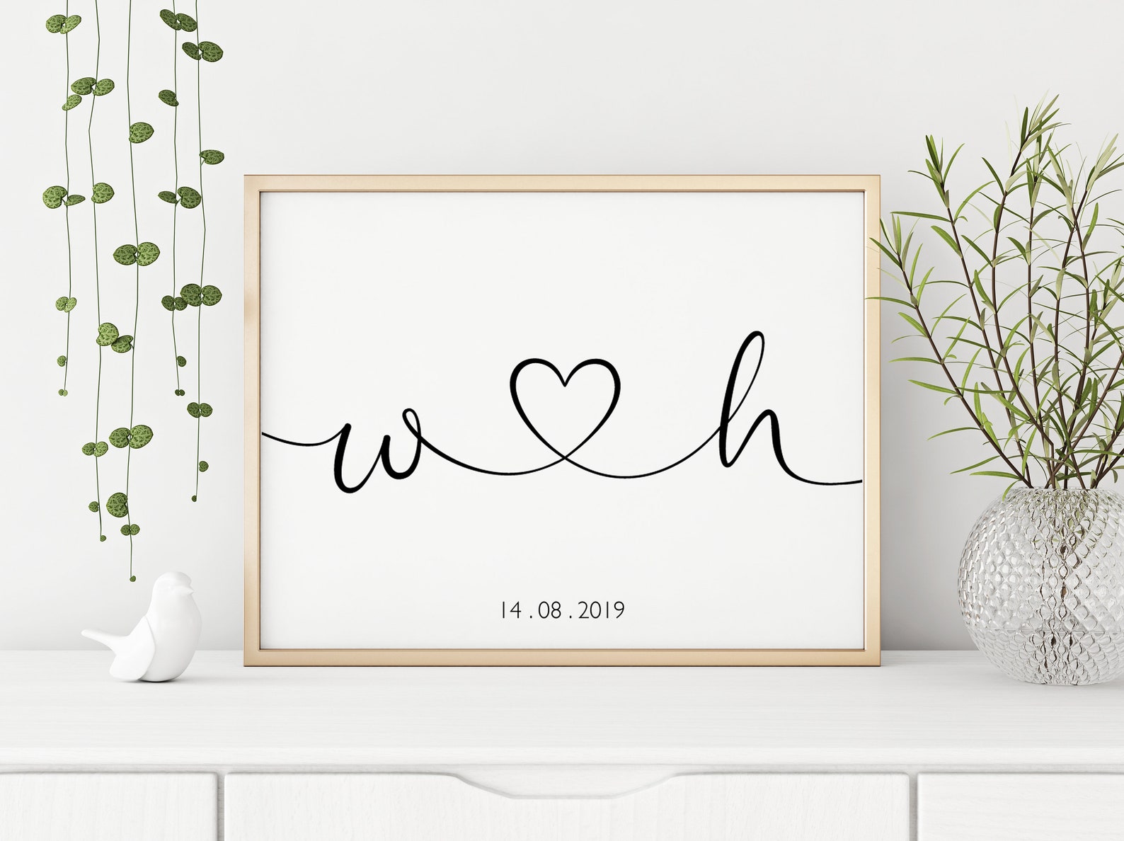 Custom Couple Initials Print Personalised Couples Gifts - Etsy