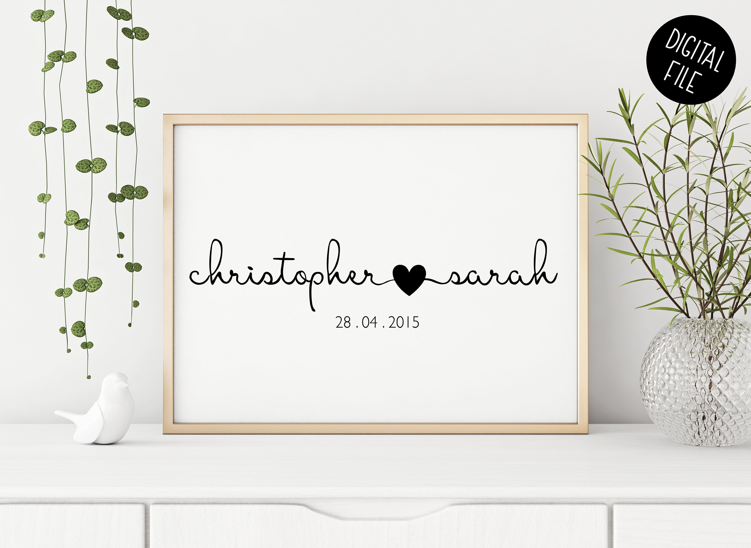 Custom Couple Names Print Custom Couples Gifts | Etsy
