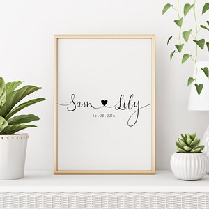Personalised Couple Names Print | Custom Couples Gift | Custom Home ...
