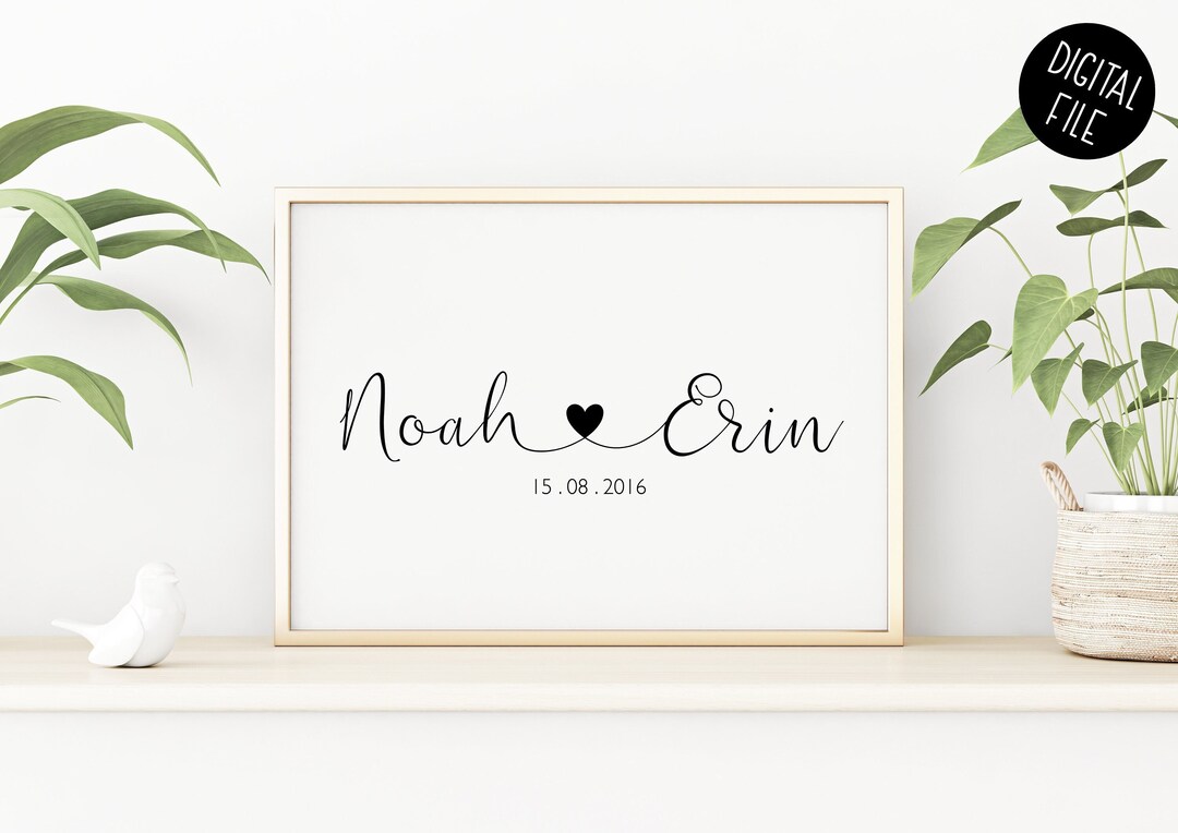 Personalised Couple Names Print | Custom Couples Gift | Custom Home ...