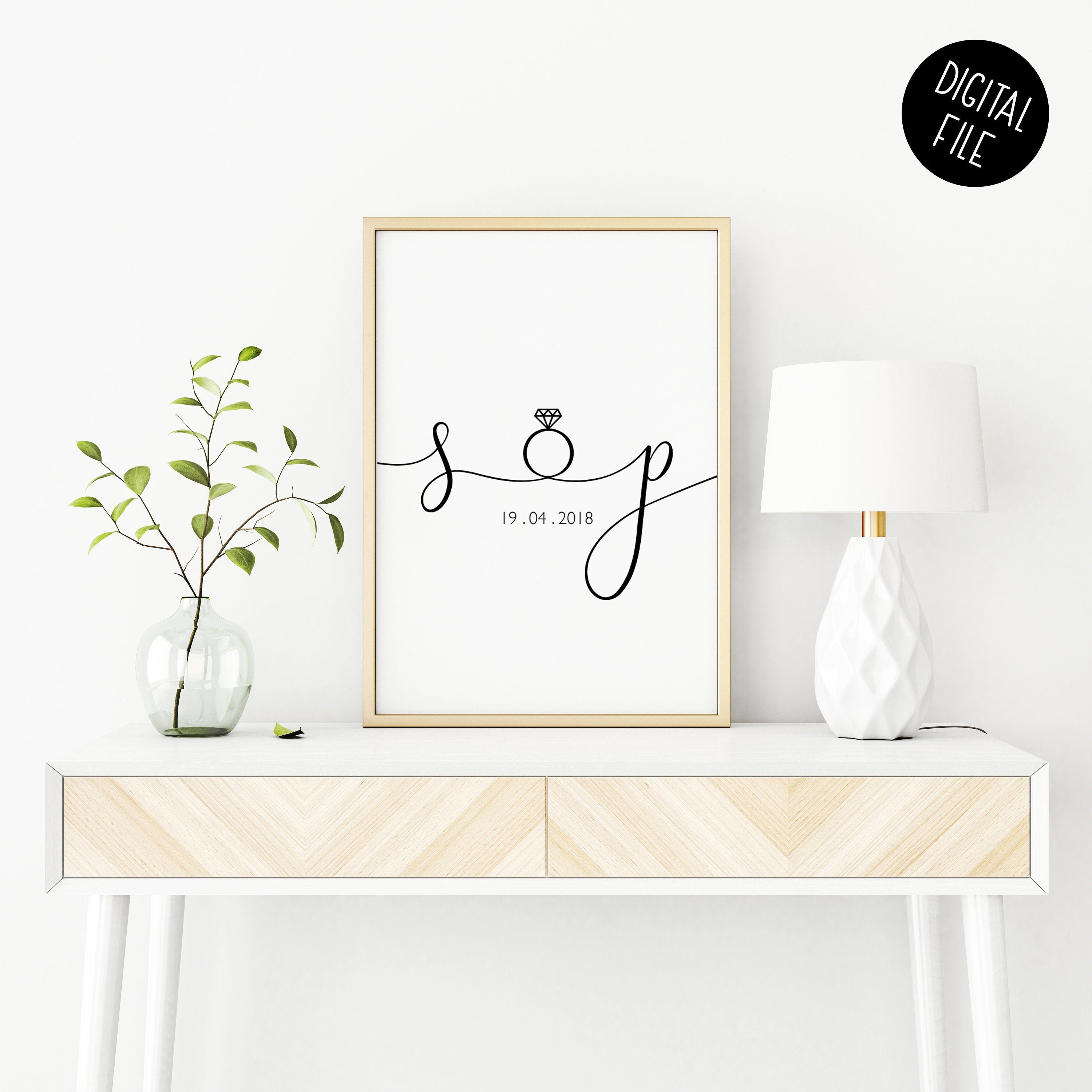 Personalised Couple Initials Print Custom Couples Gift - Etsy
