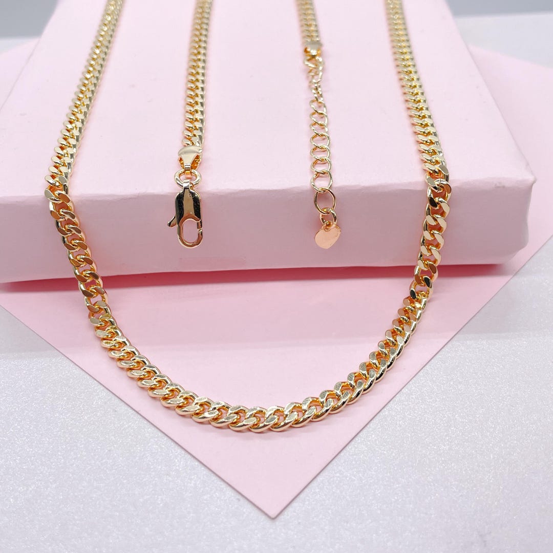 18k Gold Filled Cuban Link Chain: Miami Curb Necklace & Bracelet - Etsy
