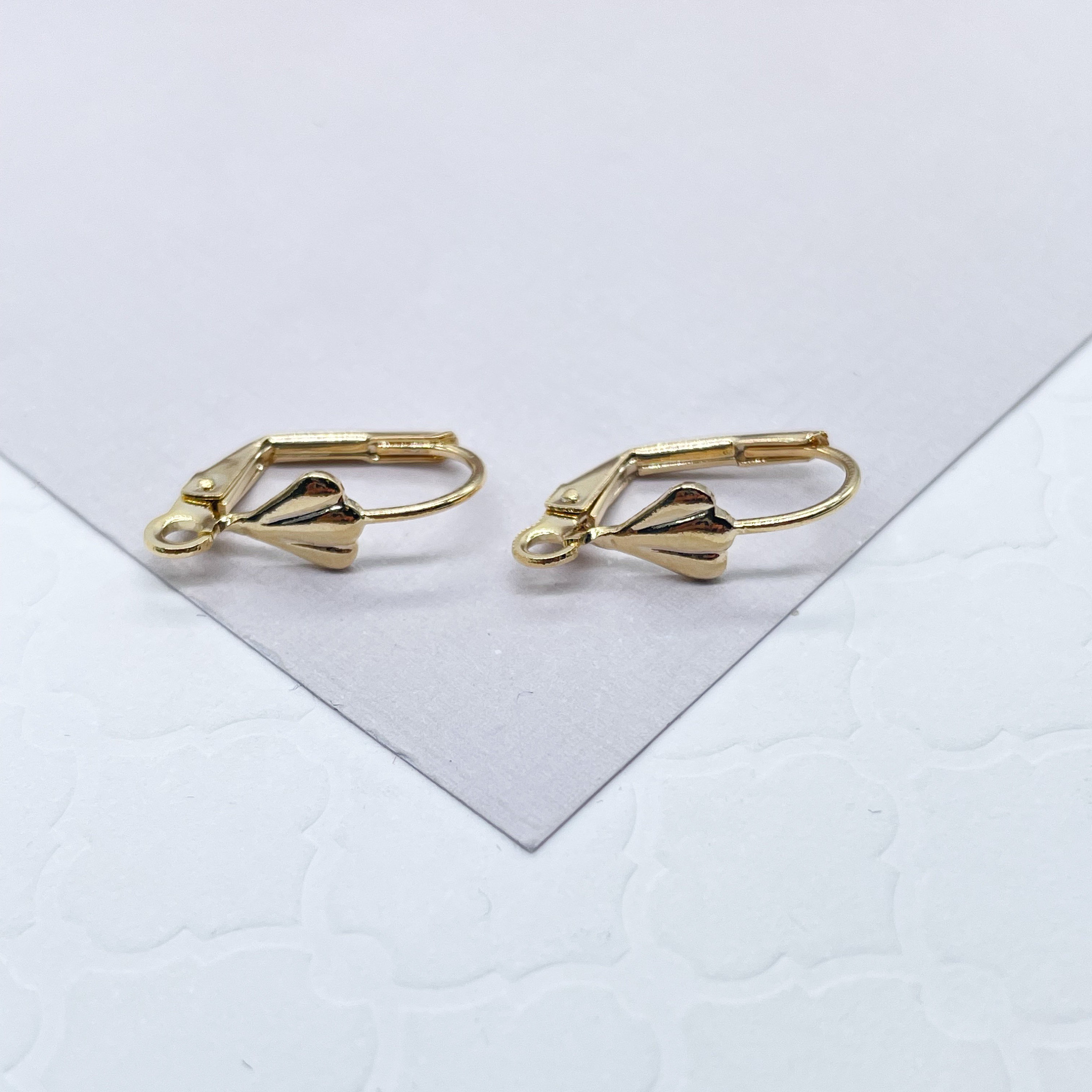 18k Gold Filled Lever Back Hook Clasps Findings Jewelry Making ...