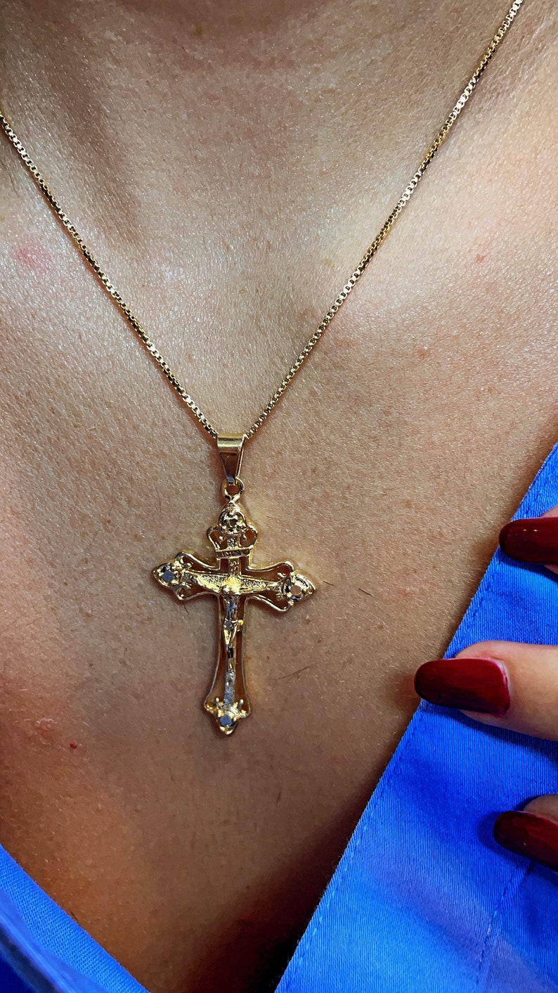 18k Gold Filled Crucifix Cross Pendant Charm: Religious Supplies - Etsy