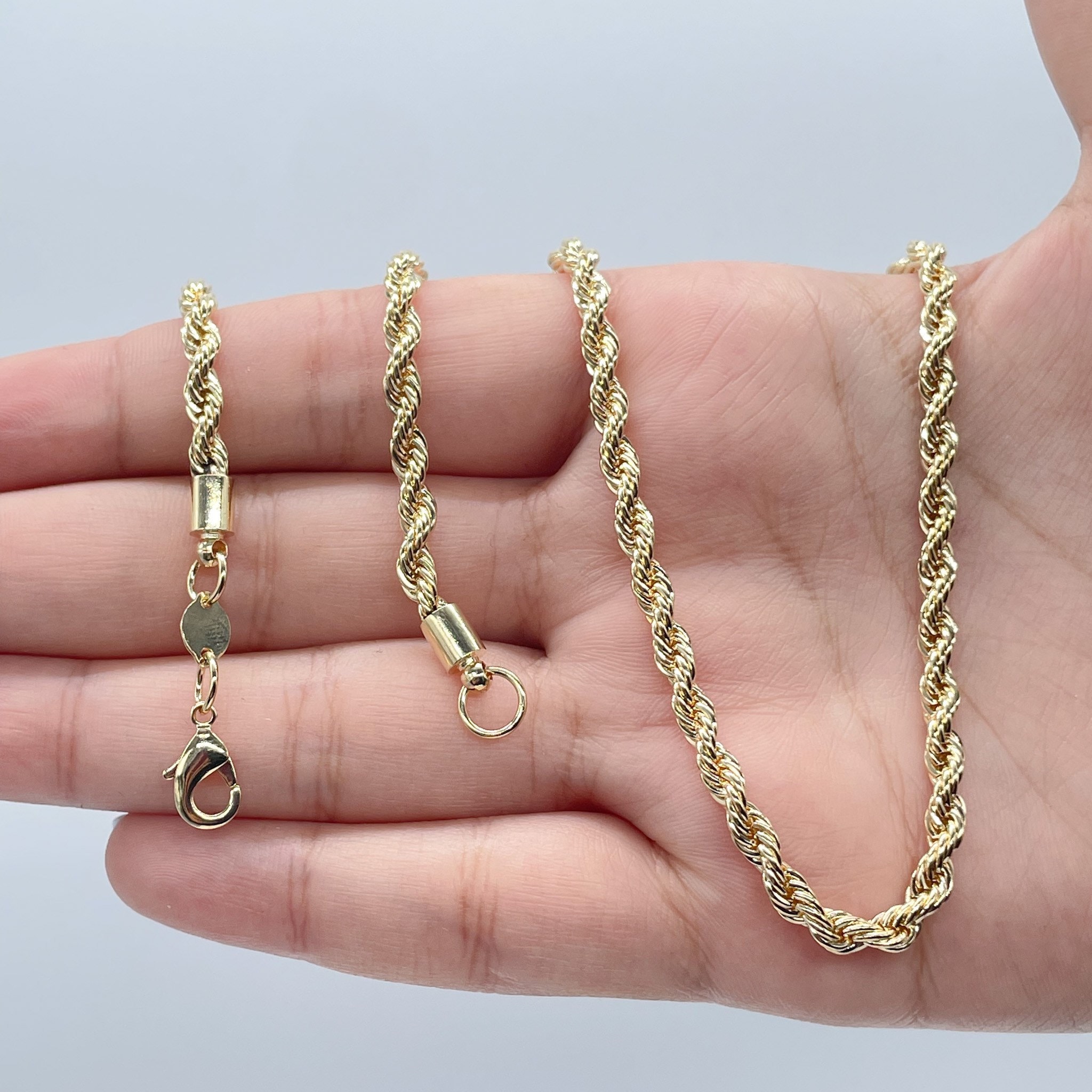 18k Goldfilled 4mm Thick Rope Chain - Etsy