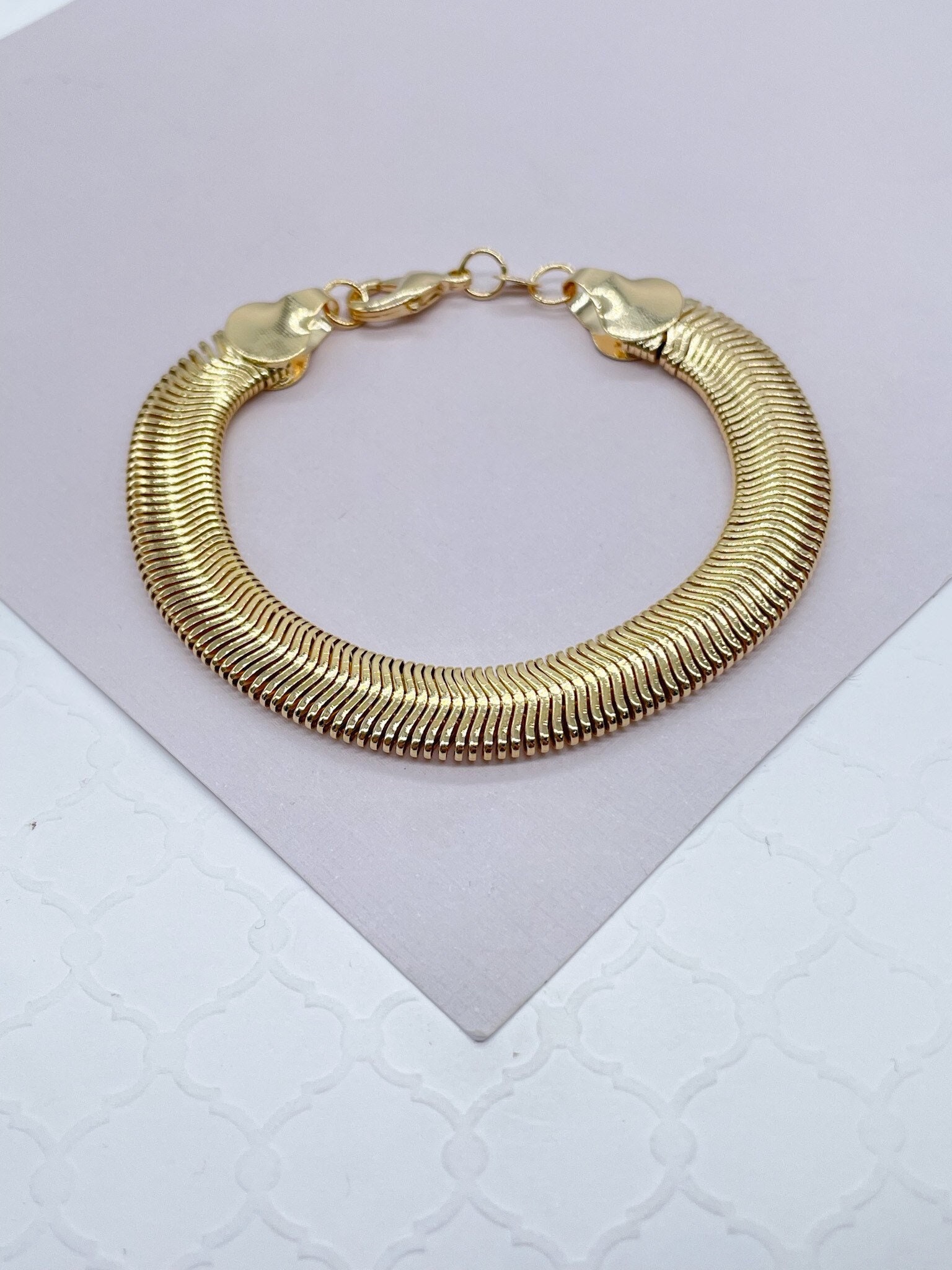 18k Gold Filled Thick Soft Snake Style Bracelet - Etsy