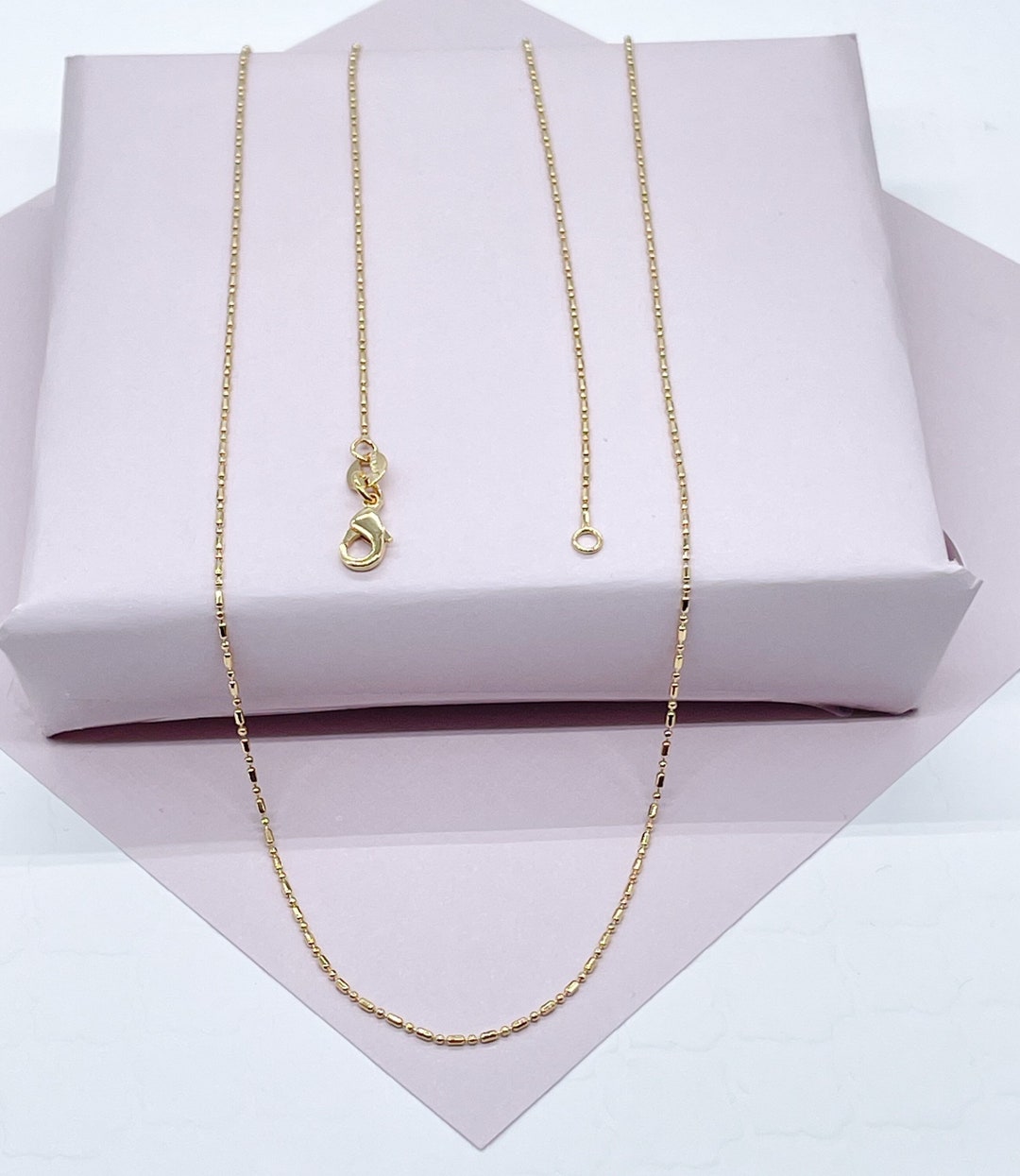 Dainty 18k Gold Filled 1mm Extra Thin Dash Dot Chain - Etsy
