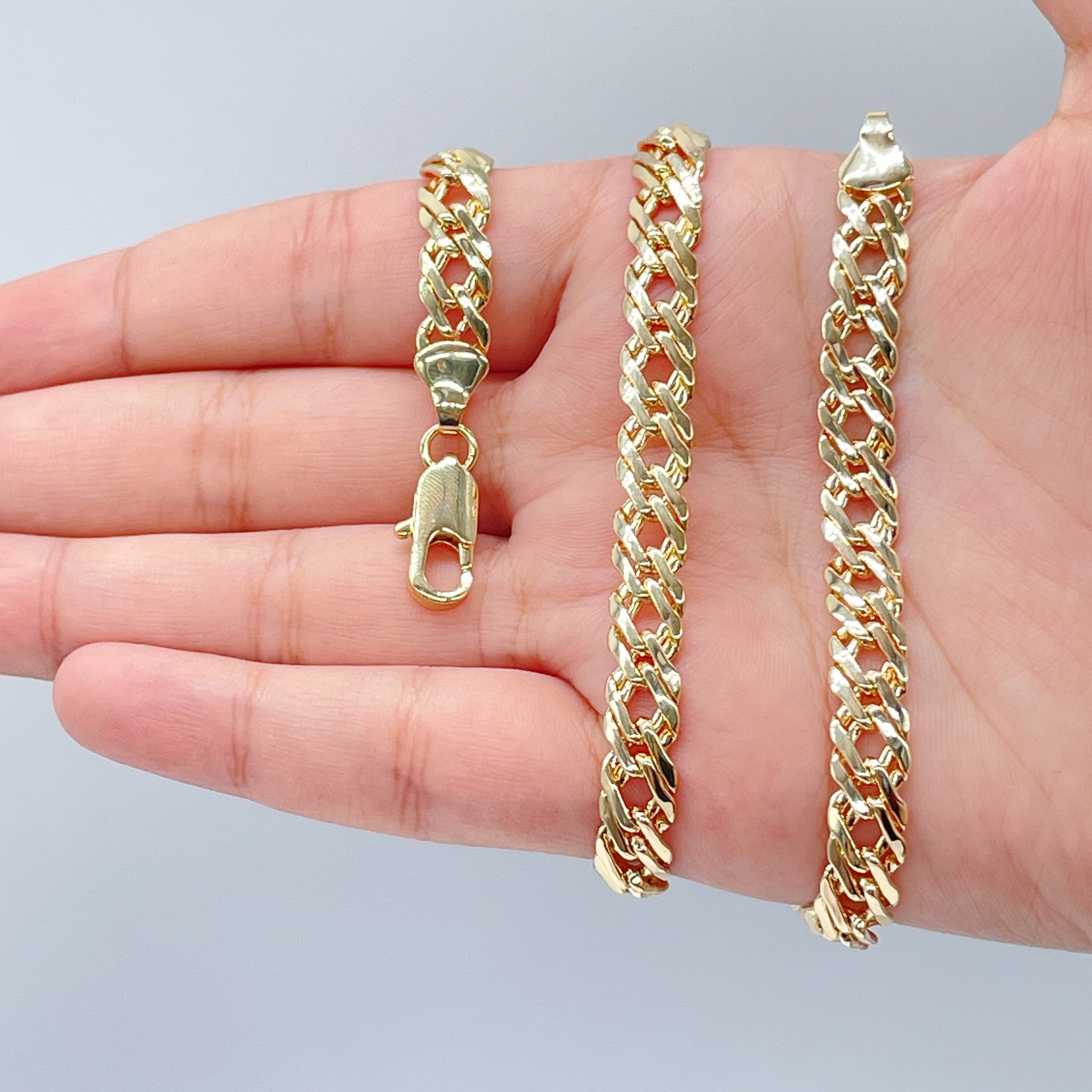 18k Gold Filled Double Cuban Link Chain 8 Mm - Etsy