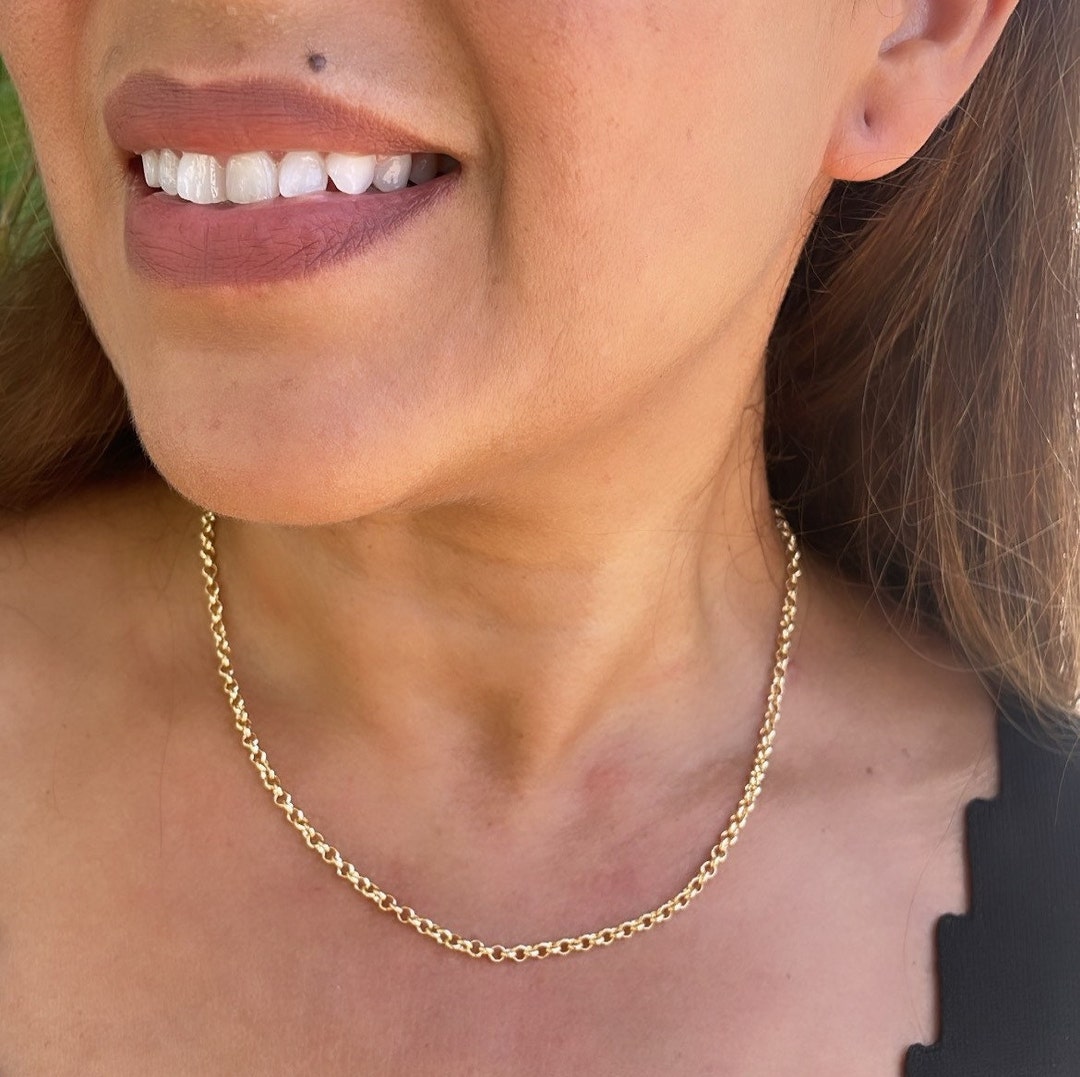 18k Gold Filled Plain 3mm Rolo Chain, Available in 3 Sizes - Etsy