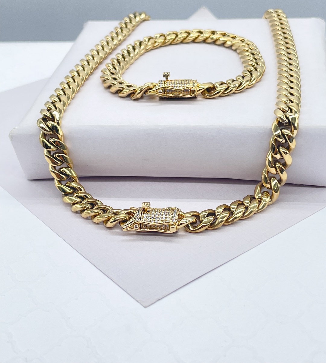 14k Gold Filled Original 8mm Miami Cuban Link Necklace Featuring ...