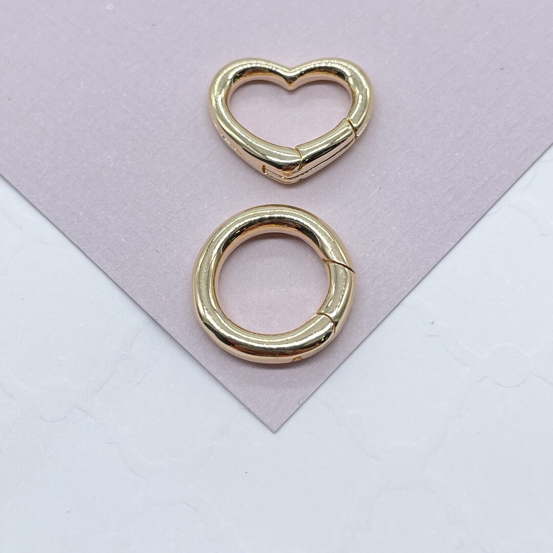 18k Gold Filled Carabiner Snap Lock, Connector Chain Pendants & Charms ...