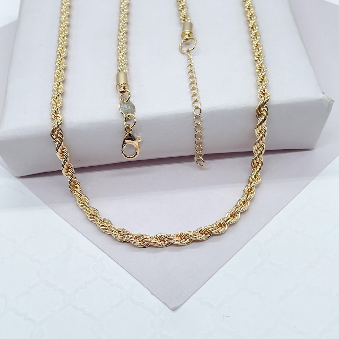 18k Goldfilled 4mm Thick Rope Chain - Etsy