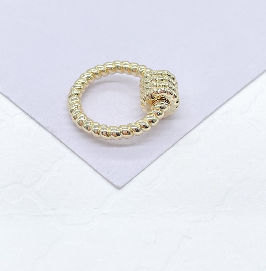 18k Gold Filled Plain Smooth Croissant Circle Carabiner Clasp - Etsy