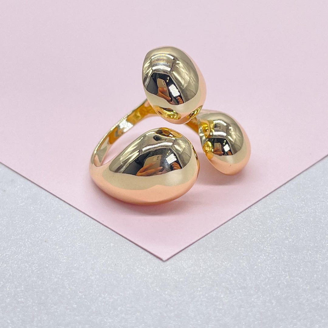 18k Gold-filled Adjustable Triple Wrap Dome Ring - Etsy