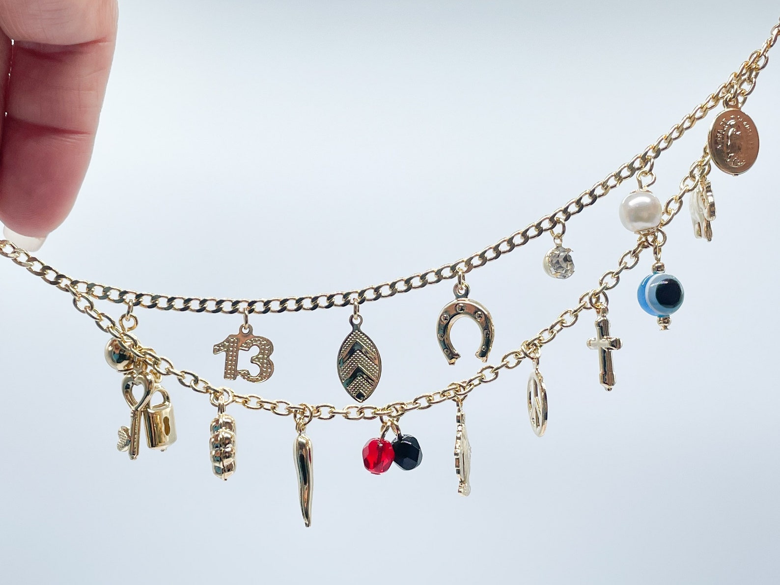 18k Gold Filled Luck Charms Bracelet Protection Good Luck | Etsy