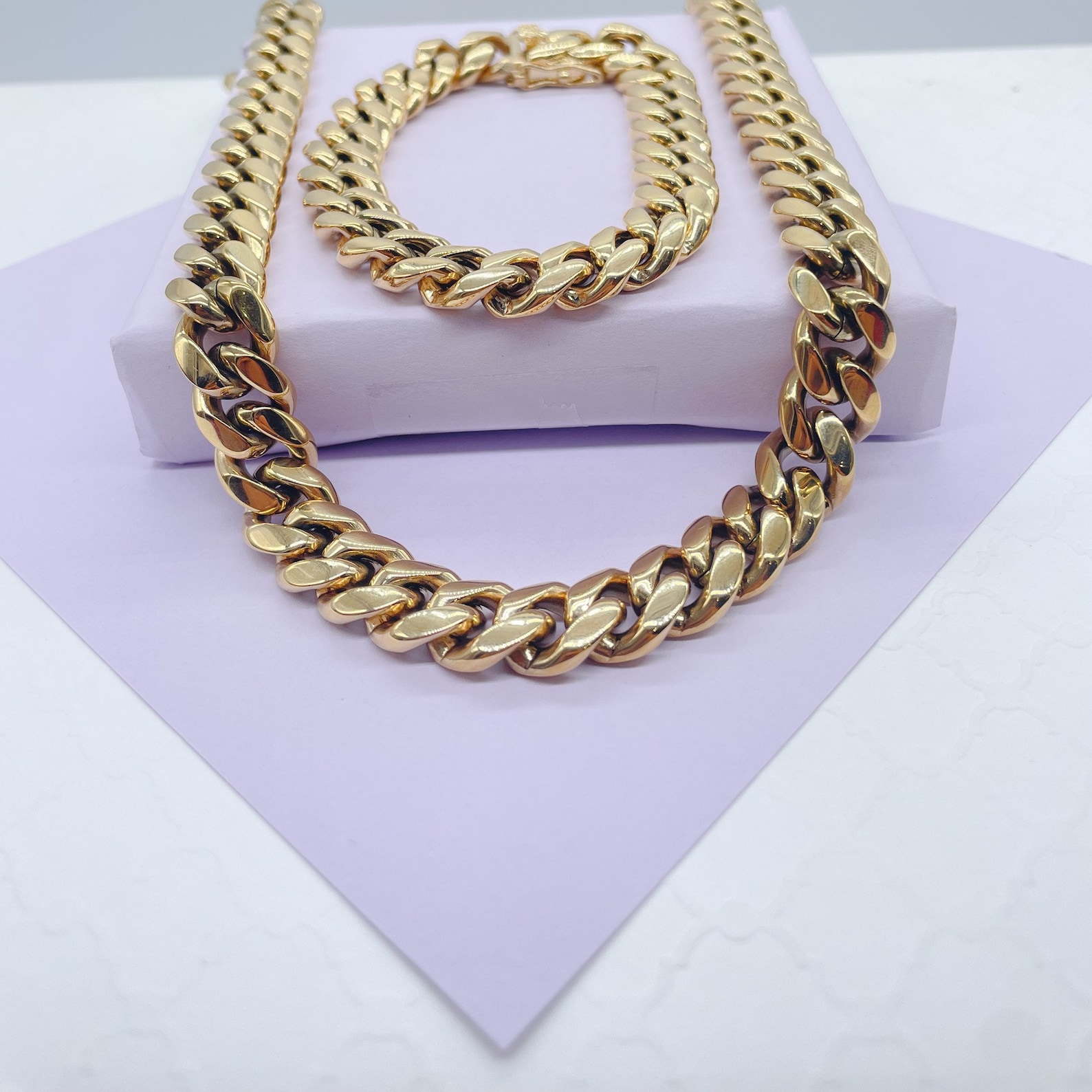 14k Gold Filled Miami Cuban Link Chain Necklace, 14mm Thick - Etsy
