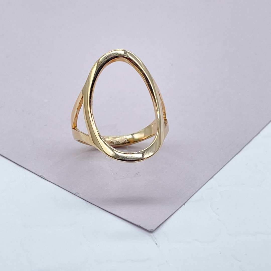 18k Gold Filled Open Oval Ring Hallowed Oval Fashion Design - Etsy