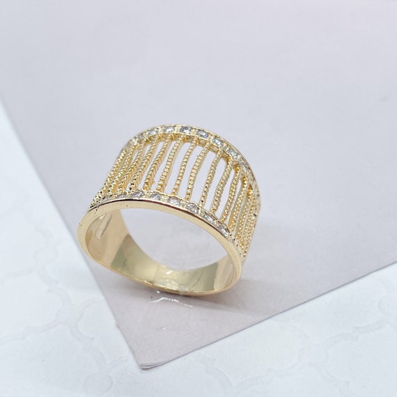 18k Gold Filled See-thru Wide Ring - Etsy