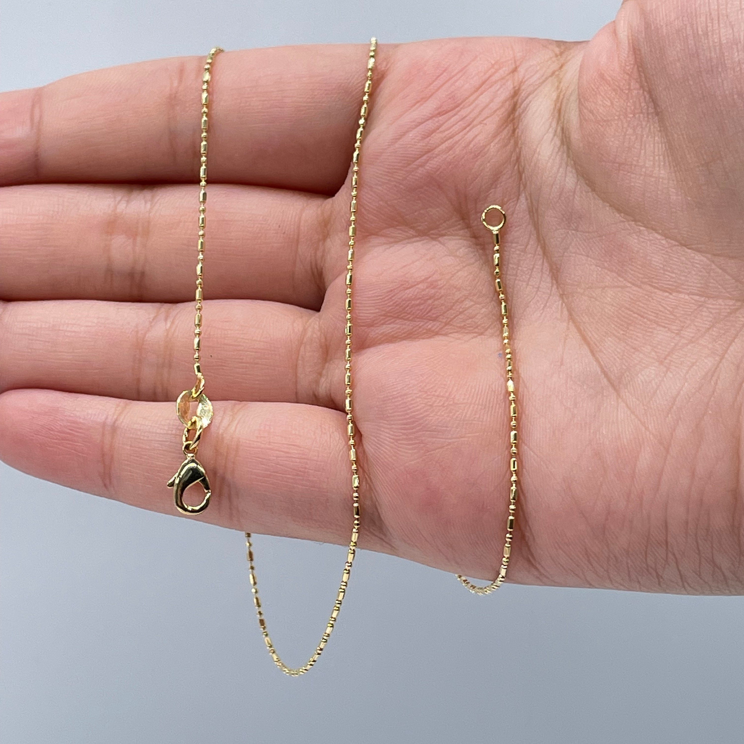Dainty 18k Gold Filled 1mm Extra Thin Dash Dot Chain - Etsy