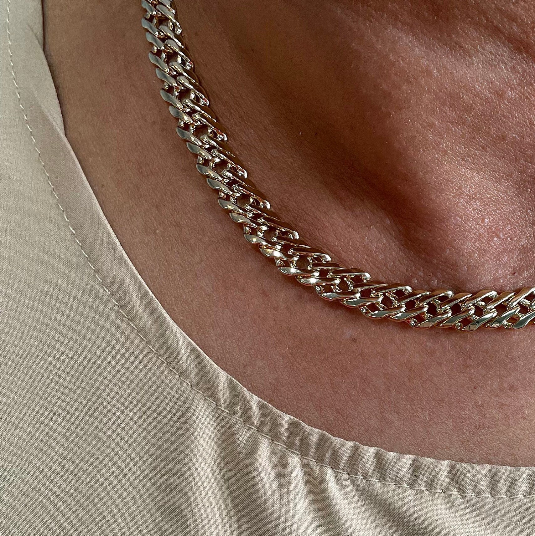 18k Gold Filled Double Cuban Link Chain 8 Mm - Etsy