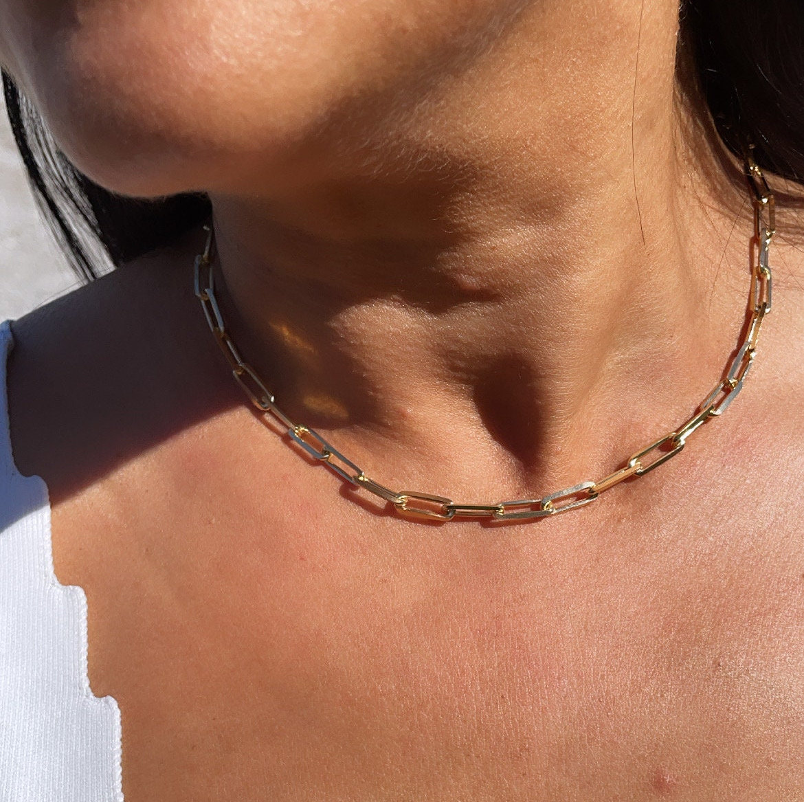 Vintage Style Paper Clip Chain in 18k Gold Filled Necklace or - Etsy