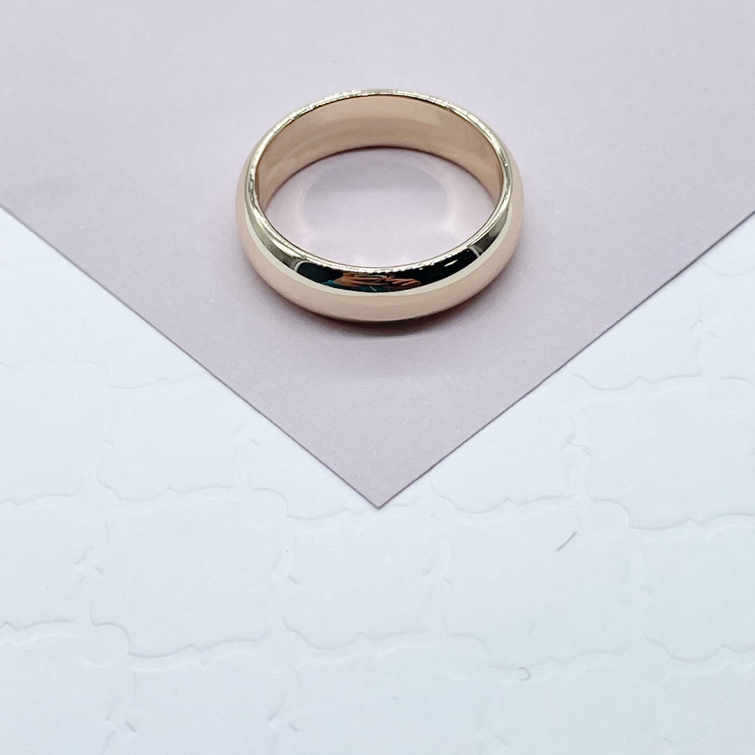 18K Gold Filled Plain Ring, Engagement Band Ring, Dainty Jewelry - Etsy