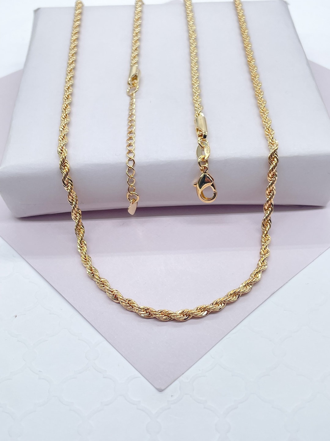 18k Gold Filled 2.5mm Rope Chain - Etsy