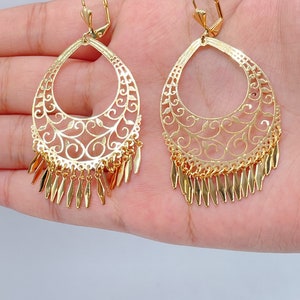 Very Light 18k Gold Filled Light Chandelier Dangling Earrings Featuring ...
