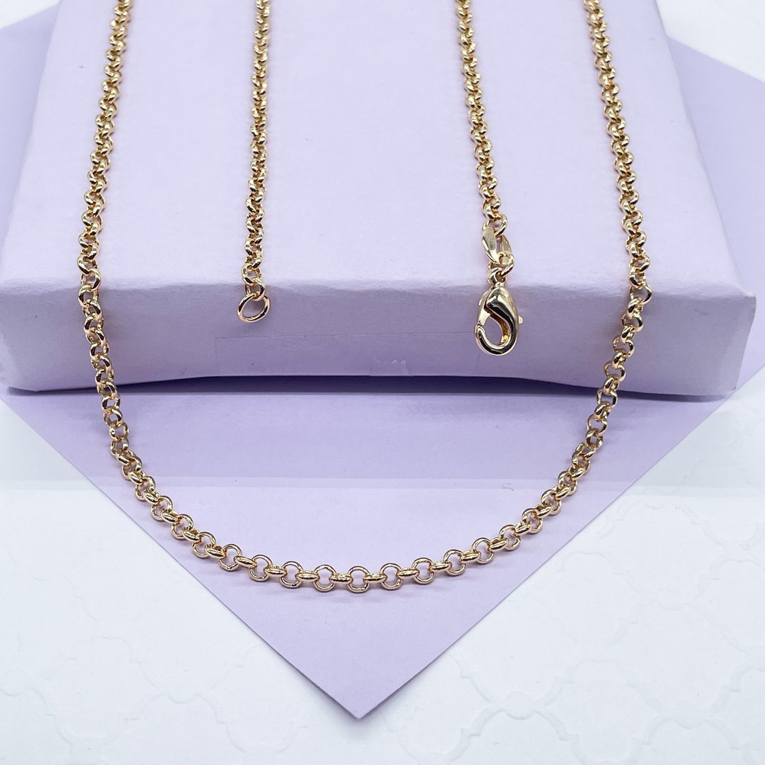 18k Gold Filled Plain 3mm Rolo Chain, Available in 3 Sizes - Etsy