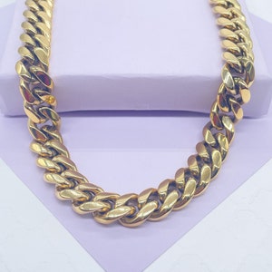 14k Gold Filled Thick 14mm Miami Cuban Link Chain, Cuban Necklace ...