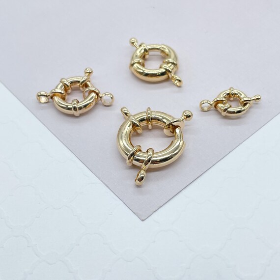 18k Gold Filled Large Spring Ring Clasp Creative Design - Etsy