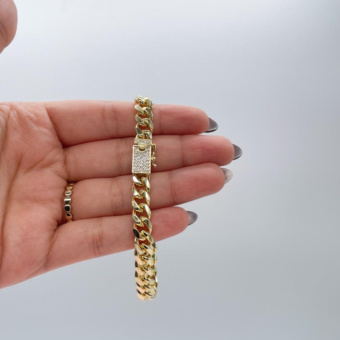 18k Gold Filled Round Edged 7mm Miami Cuban Link Necklace Featuring ...