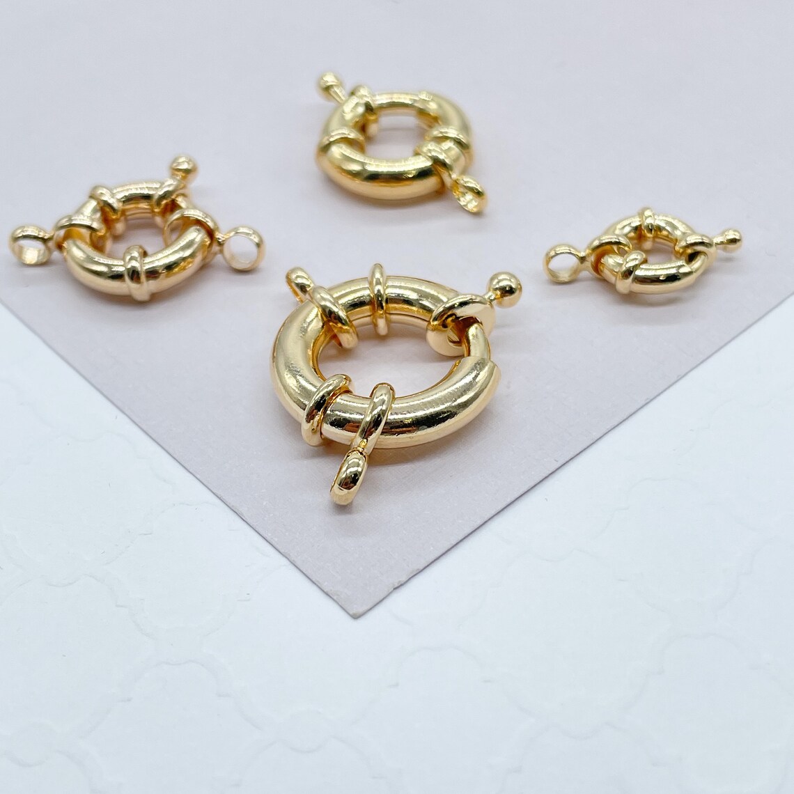 18k Gold Filled Large Spring Ring Clasp Creative Design - Etsy