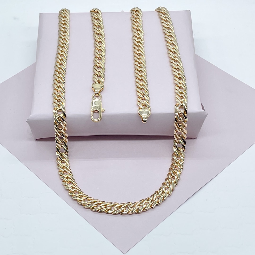 18k Gold Filled Double Cuban Link Chain 8 Mm - Etsy