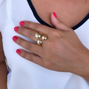 18k Gold-filled Adjustable Triple Wrap Dome Ring - Etsy