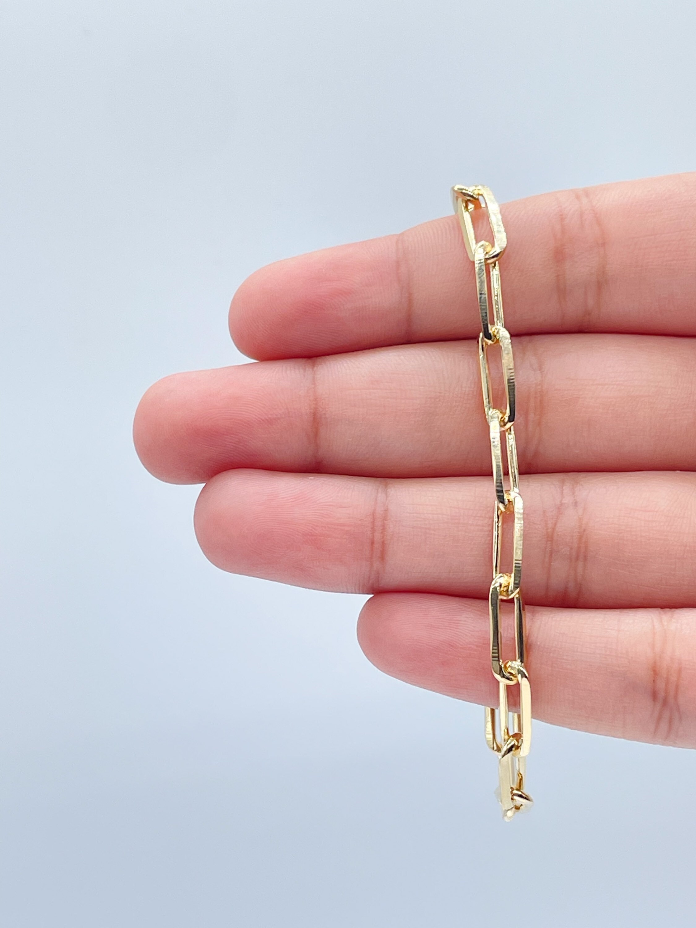 Vintage Style Paper Clip Chain in 18k Gold Filled Necklace or - Etsy