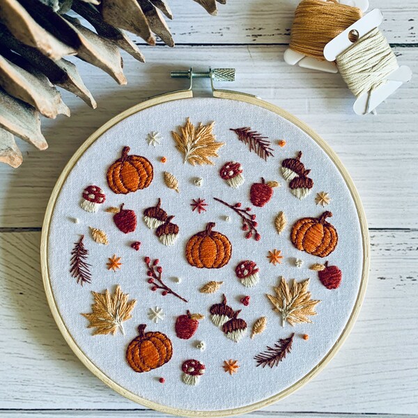 Fall Embroidery Pattern - Etsy