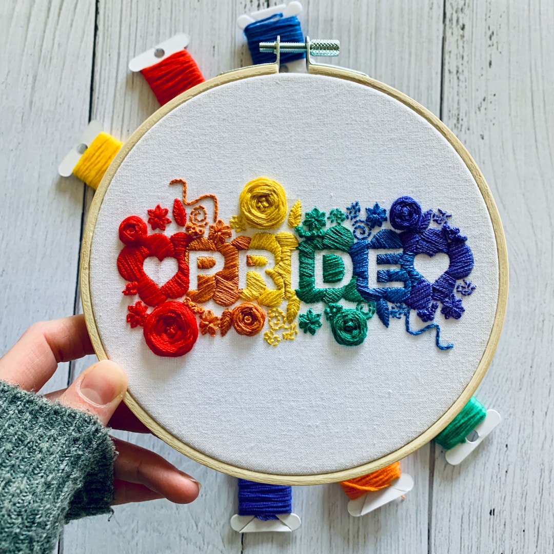 Pride Embroidery Pattern PDF – LGBTQ Rainbow Hoop Art Design - Etsy