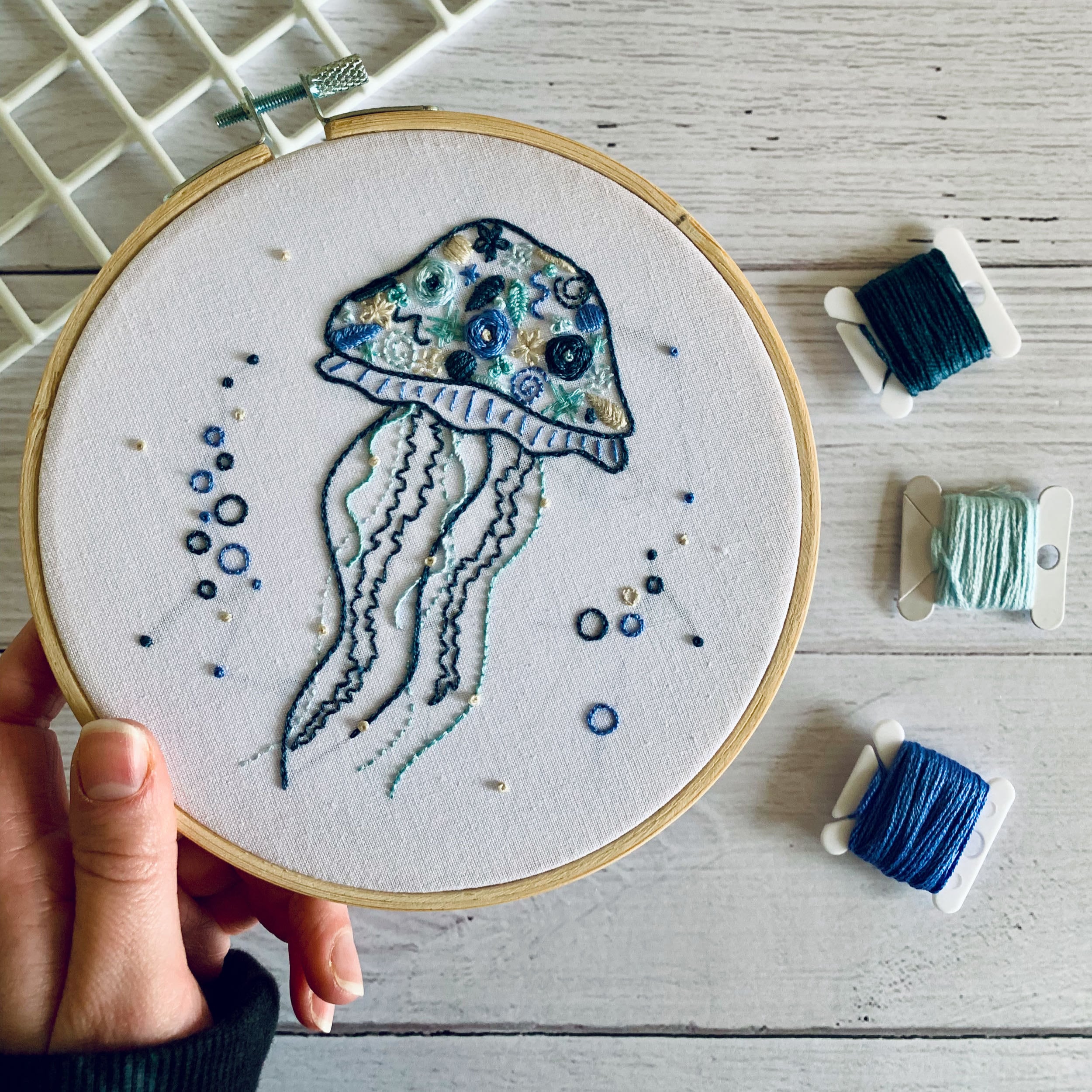Jellyfish Embroidery Pattern PDF – Ocean Sea Life Hoop Art - Etsy